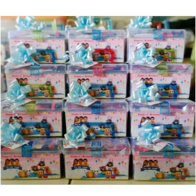 Jual PAKET SOUVENIR ULANG TAHUN BOX TRANSPARAN / SNACK ANAK PAKET MURAH ...