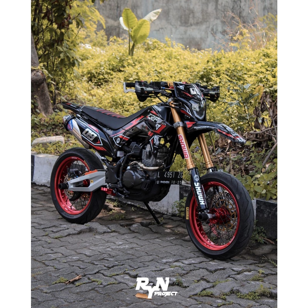 Jual Decal Stiker Motor Honda Crf 150 L Hitam Merah Full Body Supermoto ...