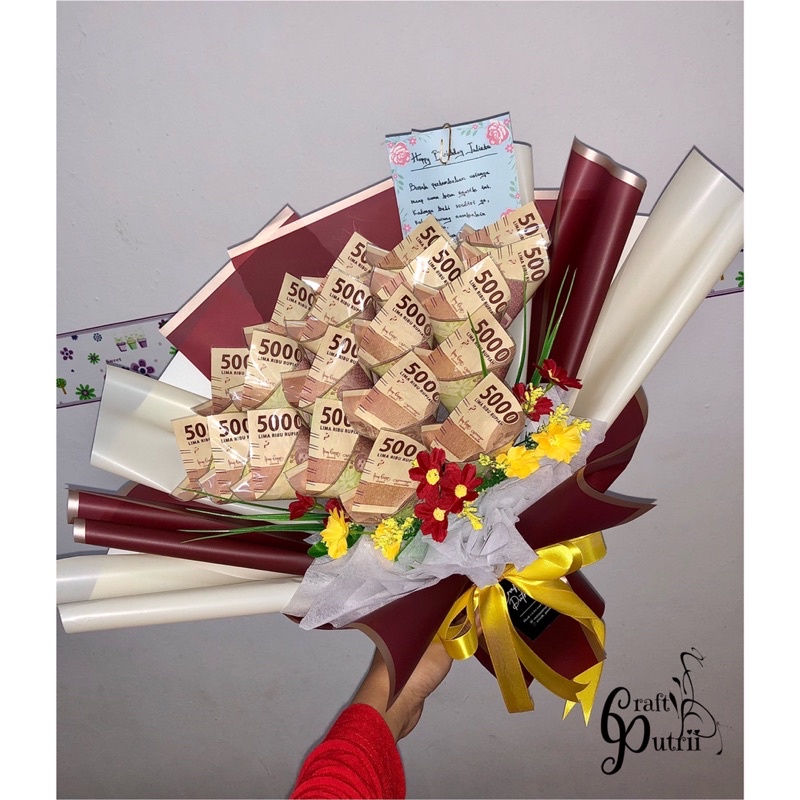 Jual Buket Uang 5 ribu/buket wisuda/buket lamaran/kado nikahan | Shopee ...