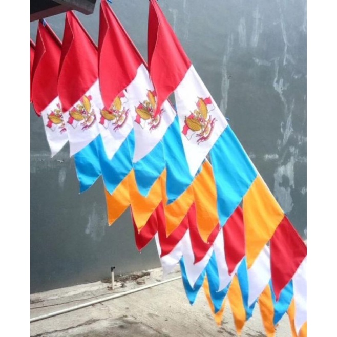 Jual umbul umbul sablon 8 mata zigzag | Shopee Indonesia