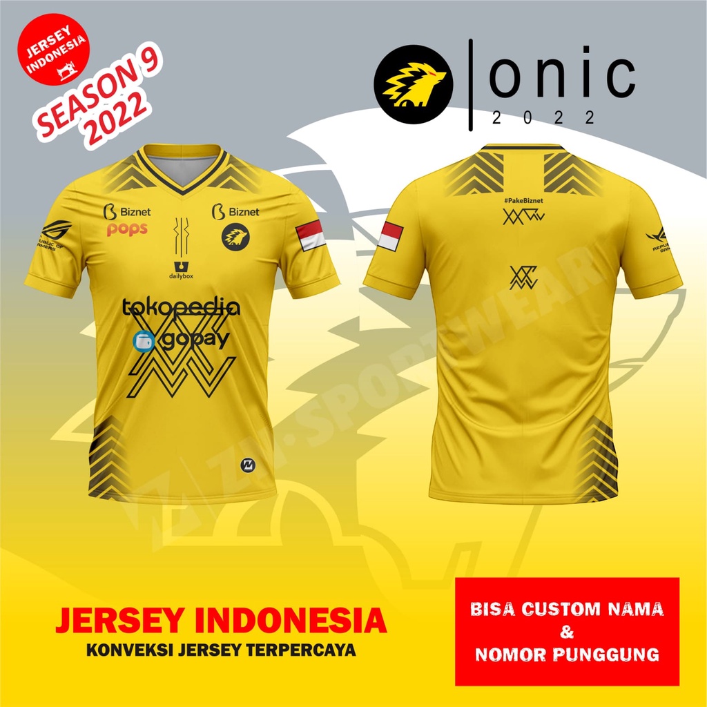Jual Jersey Gaming ONIC Esports Season 9 New 2022 - Baju Kaos Gaming ...