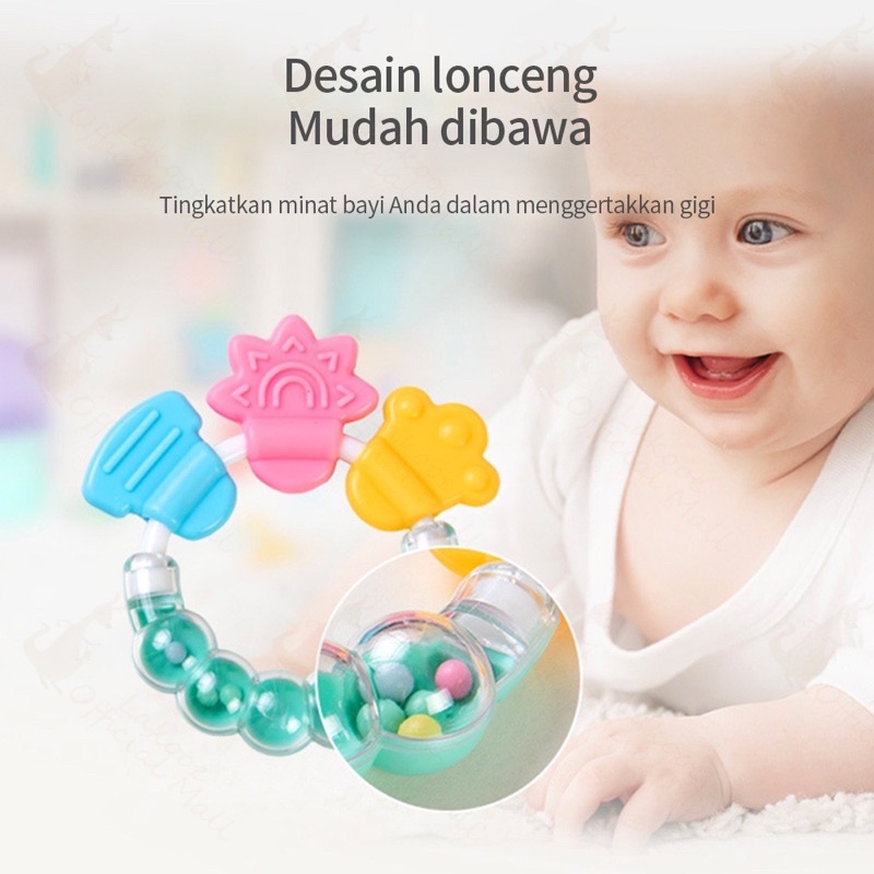 Jual YH Mainan Rattle Genggam Bayi Gigitan Empeng Buah Plastik Dengan ...