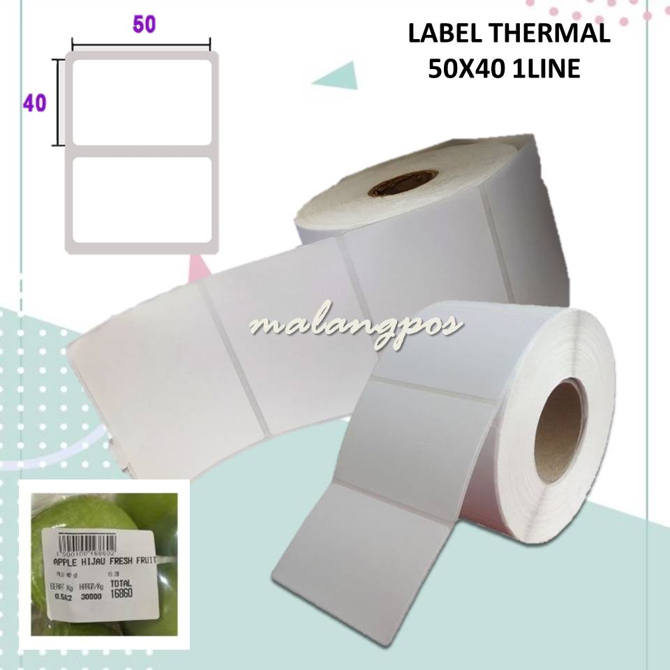 Jual LABEL TIMBANGAN DIGITAL LABEL THERMAL 50x40 MM 1 LINE STIKER BUAH ...