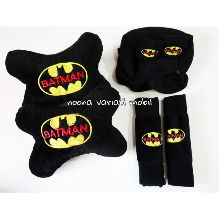 Jual bantal mobil 3 in 1 batman hitam plus simbol murah | Shopee Indonesia