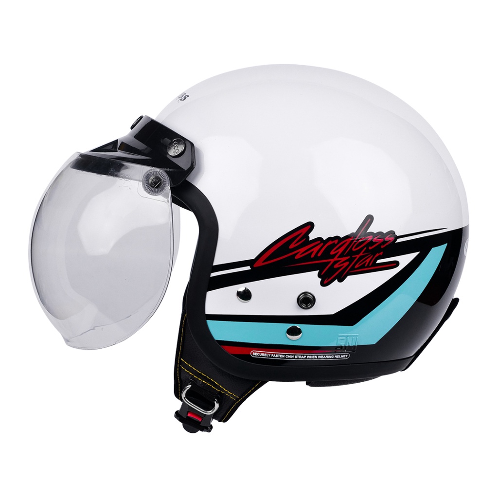 Jual Paket Helm Cargloss Retro CFM Half Face Starline + Visor Bogo ...