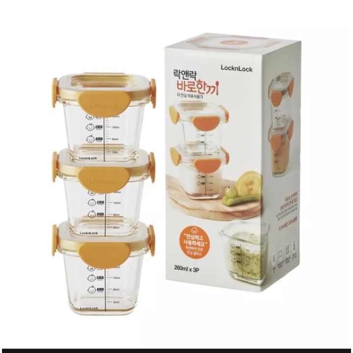 Jual Locknlock Baby Food Glass Container Silicone Tritan Cap MPASI 230 ...