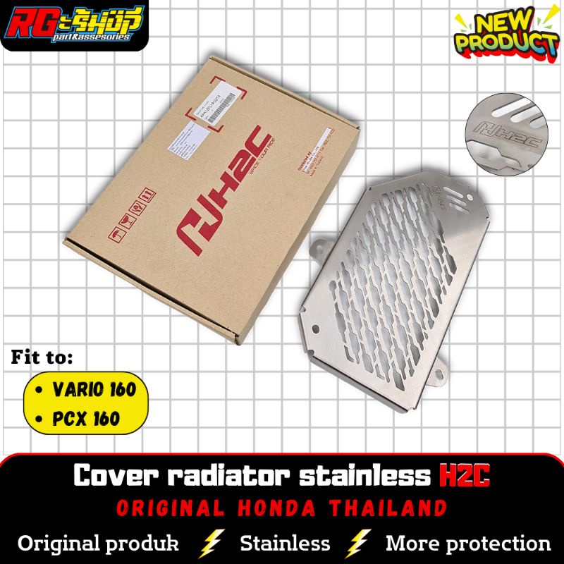 Jual Cover Pelindung Tutup Radiator stainless H2C Vario 160 PCX 160 ...
