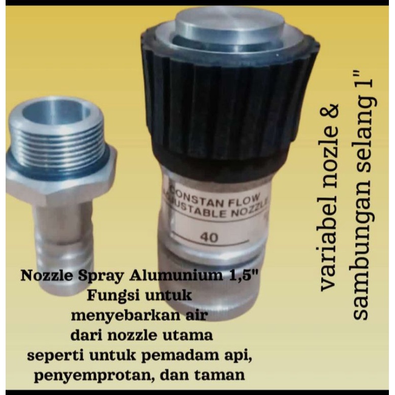 Jual Variable Nozzle spray Pemadam Plus Connector Selang 1 inchi | Shopee Indonesia