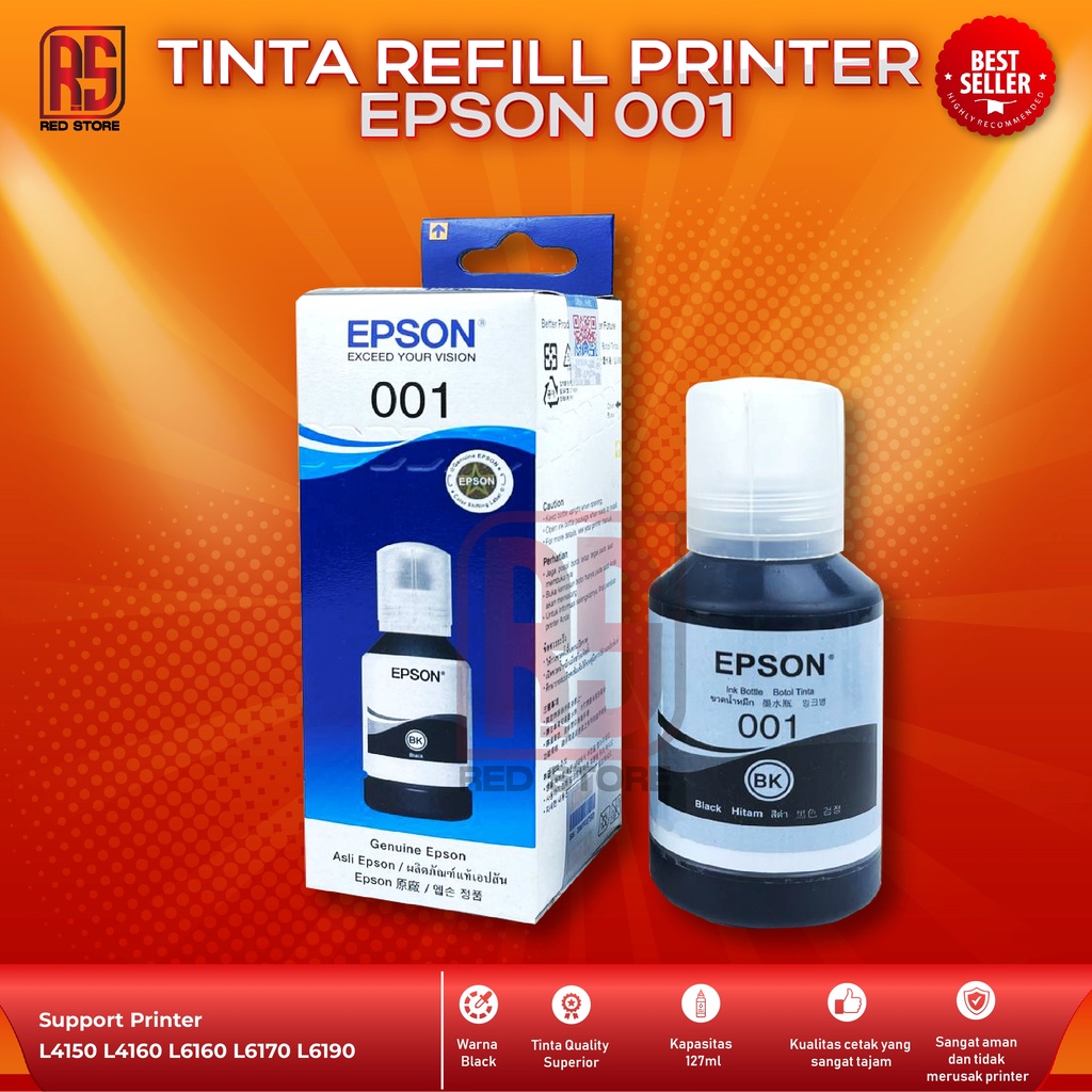 Jual Tinta Epson 001 Black For Printer L6190 L6160 L6170 L4150 L4160 ...
