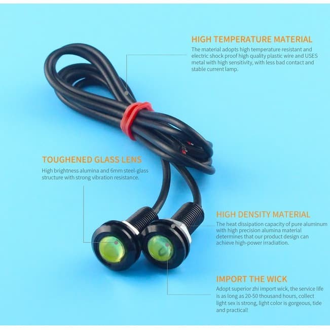 Jual Lampu LED Mata Elang Strobo DRL COB Eagle Eye Besar 23mm 12V 1.5W | Shopee Indonesia