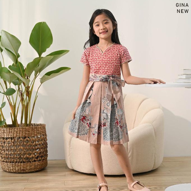 Jual Evercloth Gina Dress Batik Anak Perempuan Pita Couple Family Set ...