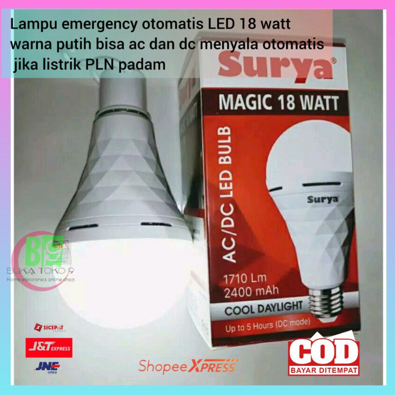 Jual Lampu emergency otomatis LED 18 watt warna putih bisa ac dan dc ...