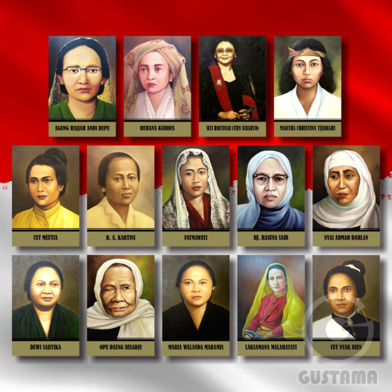 Jual Poster Pahlawan Wanita Indonesia A4 20x30cm Minimal Beli 4