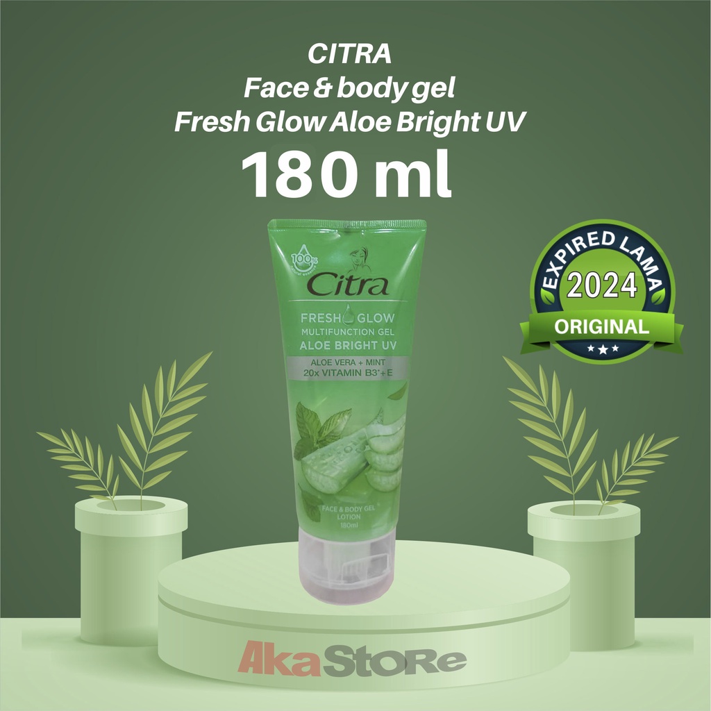 Jual Citra Face & Body Gel Fresh Glow Aloe Bright UV 180ml | Shopee Indonesia