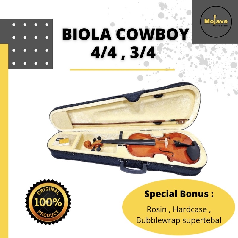 Jual Biola akustik Cowboy 4/4 3/4 fullset biola cowboy bonus hardcase ...