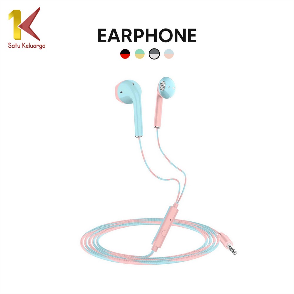 Jual Satu Keluarga Headset Macaron Earphone Dua Warna C517 Hedset ...