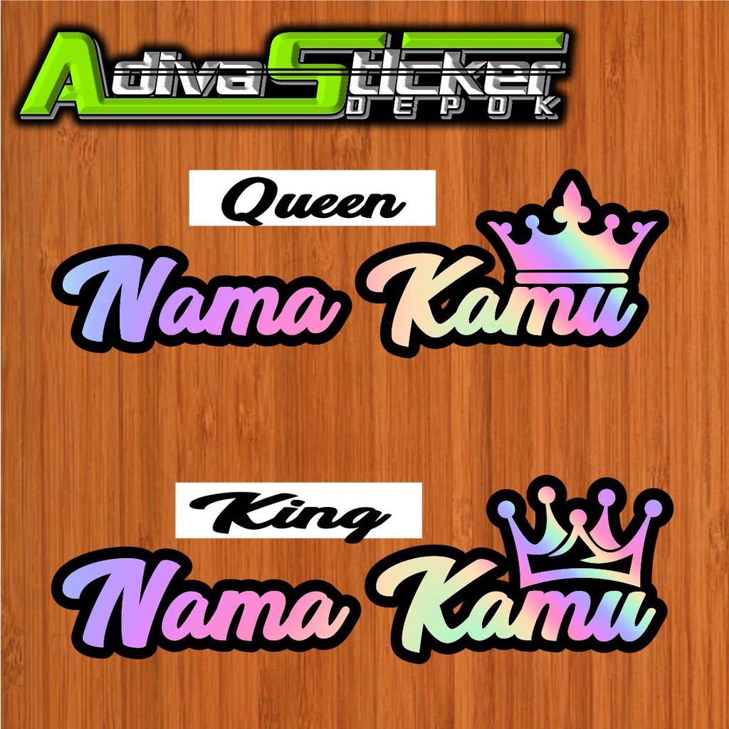Jual stiker custom nama suka suka pake mahkota | Shopee Indonesia