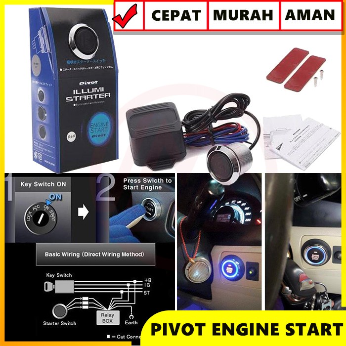 Jual PIVOT ENGINE START STOP BUTTON WITH BLUE LED DISPLAY HIGH QUALITY ...