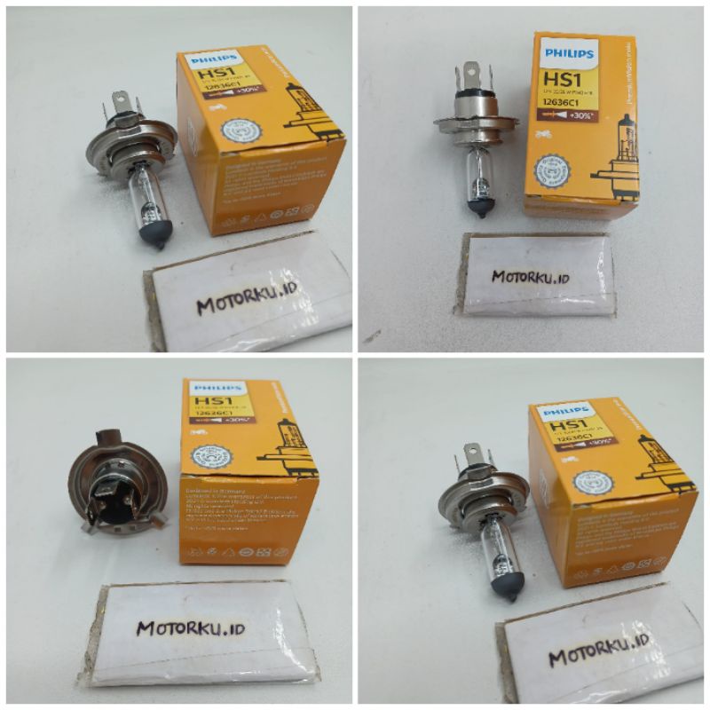 Jual LAMPU DEPAN BOHLAM VIXION SCOOPY FI PREMIUM VISION HS1 35E 12V 12636C1 BOLA LAMPU MOTOR ...