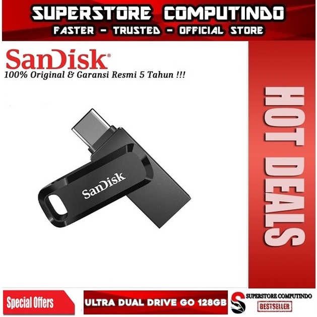 Jual Flashdisk OTG SANDISK Ultra Dual Drive GO 128GB Type-C SDDDC3 ...