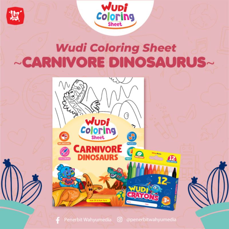 Jual Wudi Coloring Sheet - Carnivore Dinosaurus | Shopee Indonesia