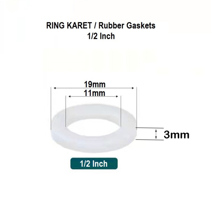 Jual Ring Karet 1/2 Inch Rubber seals Ring Karet 1/2" PUTIH OC22P ...