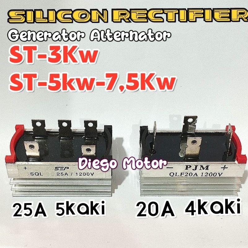 Jual Silikon Rectifier Petak 20A 4Kaki 5Kak Dinamo Genset Alternator ST3kw 5kw 7,5kw | Shopee ...