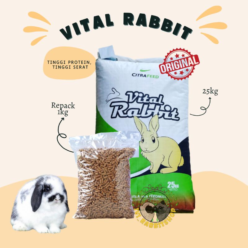 Jual Vital Rabbit pakan kelinci repack 1kg | Shopee Indonesia