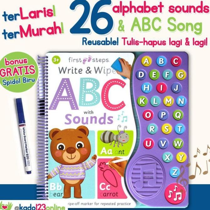 Jual First Steps Write & Wipe Abc With Sounds/Kado Anak/Kado Buku/Kadi ...