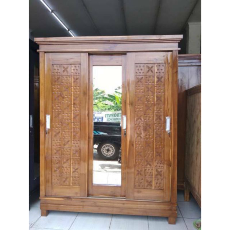 Jual Almari pakaian minimalis KAYU JATI | Shopee Indonesia