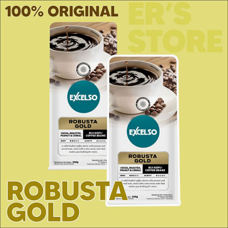 Jual EXCELSO KOPI ROBUSTA GOLD 200GRAM | Shopee Indonesia
