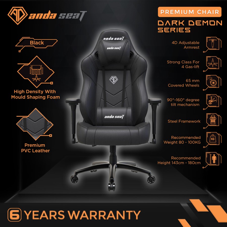Jual ANDASEAT - DARK DEMON SERIES GAMING CHAIR | Shopee Indonesia