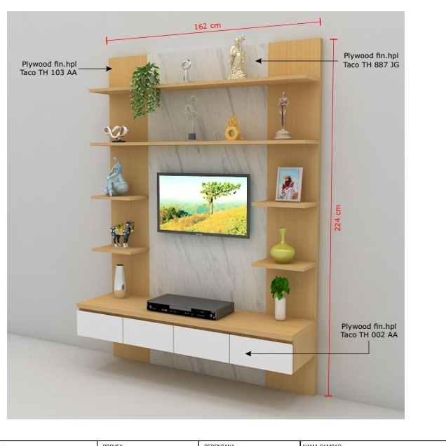 Jual backdrop tv minimalis meja rak modern hpl custom | Shopee Indonesia
