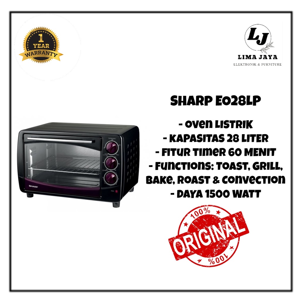 Jual SHARP Oven Listrik EO-28LP Electric Oven Toast,Bake,Grill & Roast ...