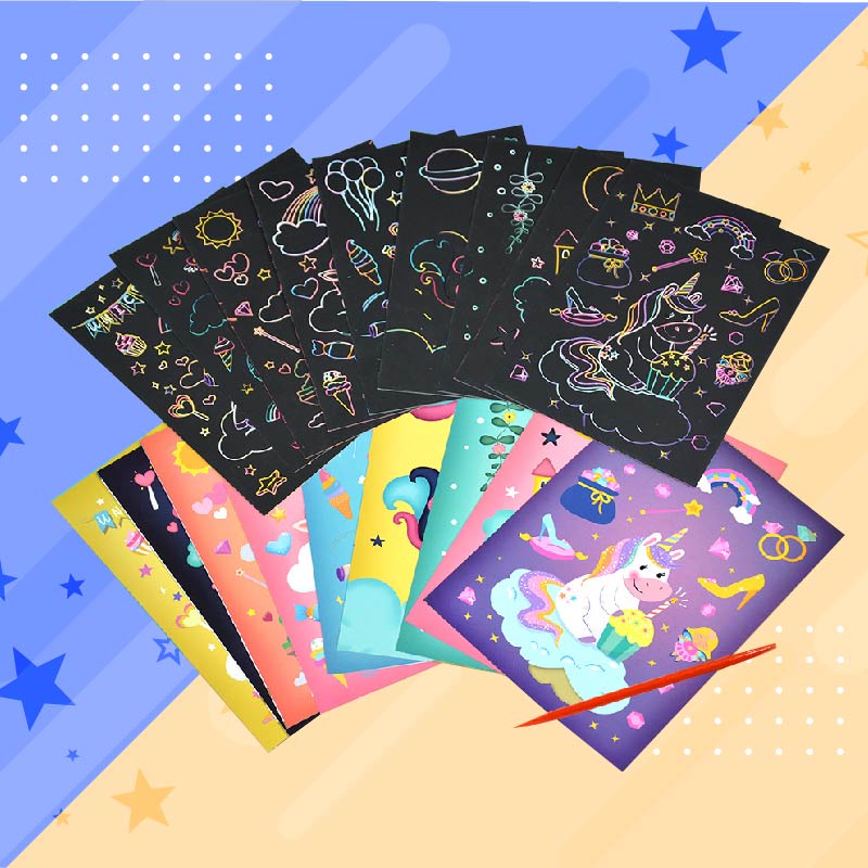 Jual MAINAN KERTAS MAINAN SCRATCH ART CARD PAPER 9 PACK KARTU SENI ...