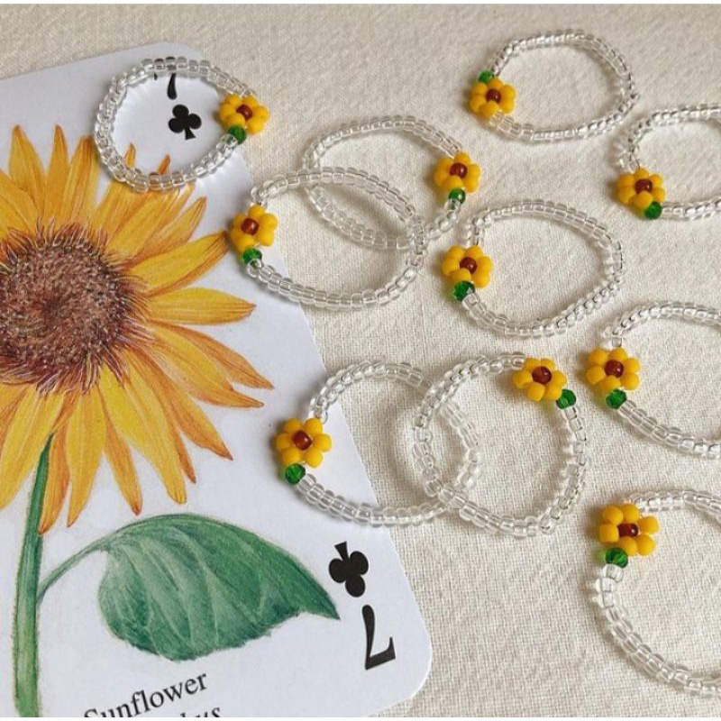 Jual Cincin Manik Bunga Matahari/Sunflower/Ring Daisy/Korea Stlye ...