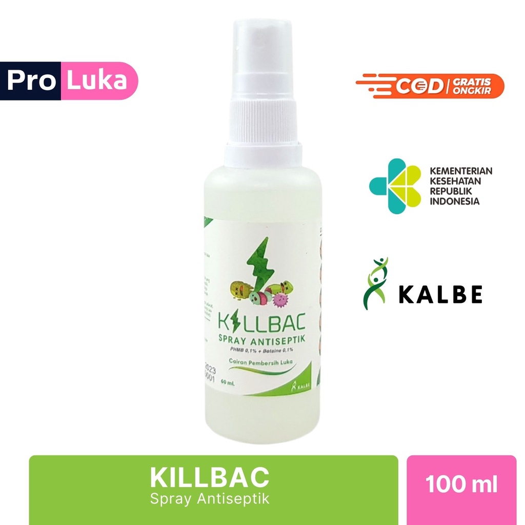 Jual KILLBAC KALBE Spray Antiseptik Luka 60 ML Killbac Wound Irrigation ...