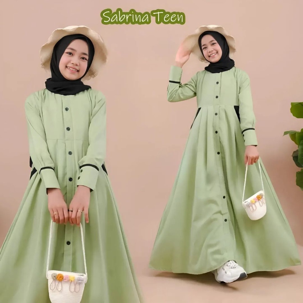 Jual Sabrina Dress Kids Baju Gamis Anak Perempuan tanggung Usia 10-15 ...
