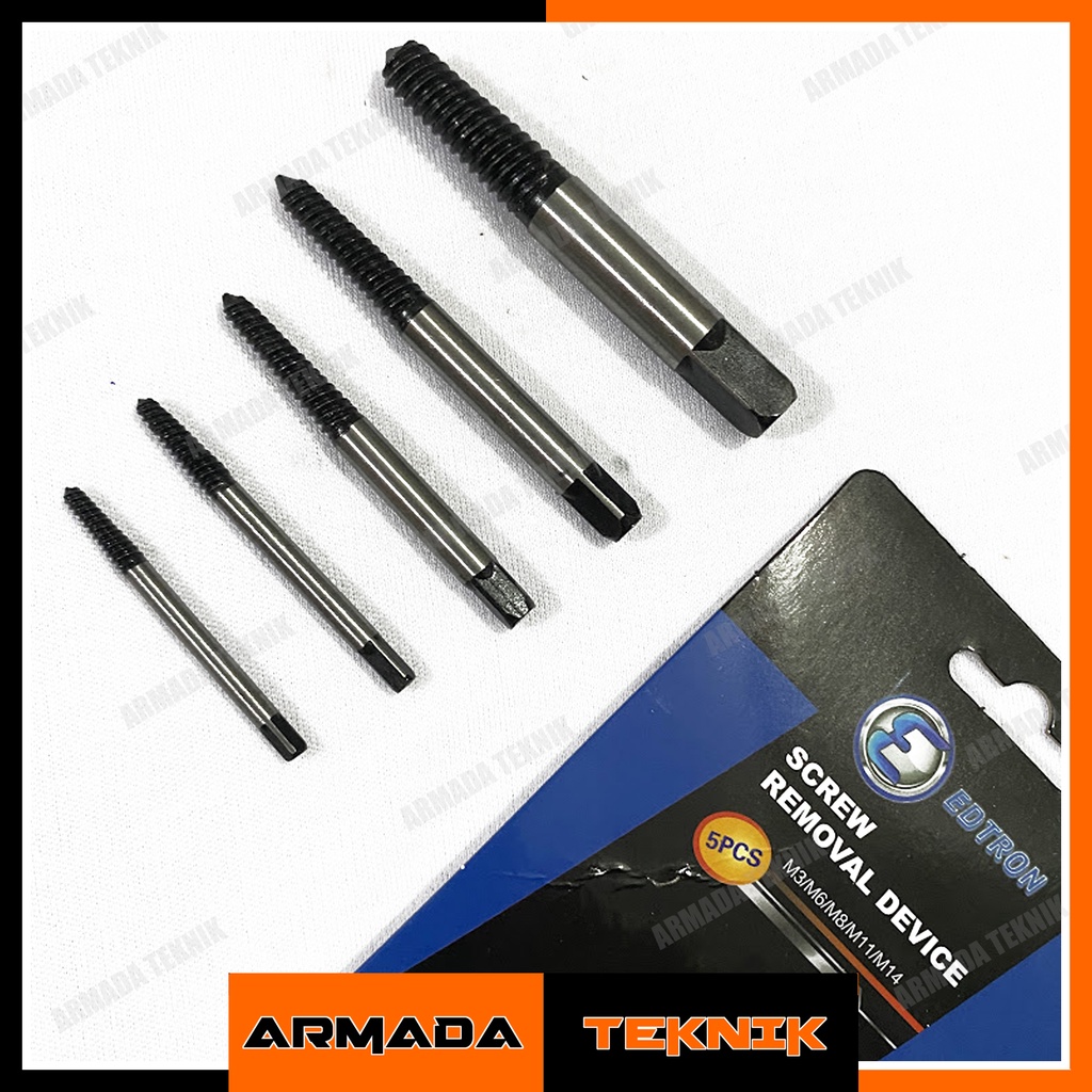 Jual Pembuka Skrup dan Baut Rusak Screw Extractor Set 5 pcs Edtron ...