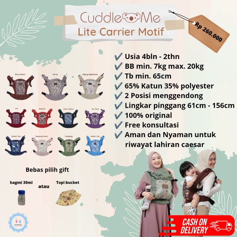 Jual Cuddle Me Lite Carrier gendongan SSC simple dan mudah disetting ...