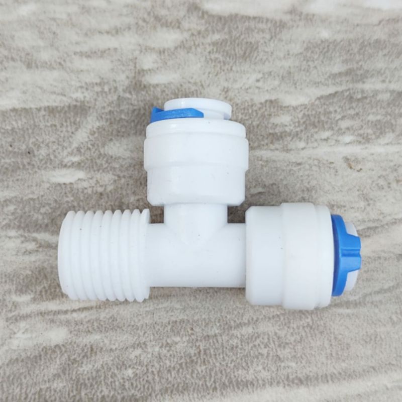 Jual Fitting RO - Konektor RO Tee Drat 1/4" x Selang 1/4" x Selang 1/4 ...