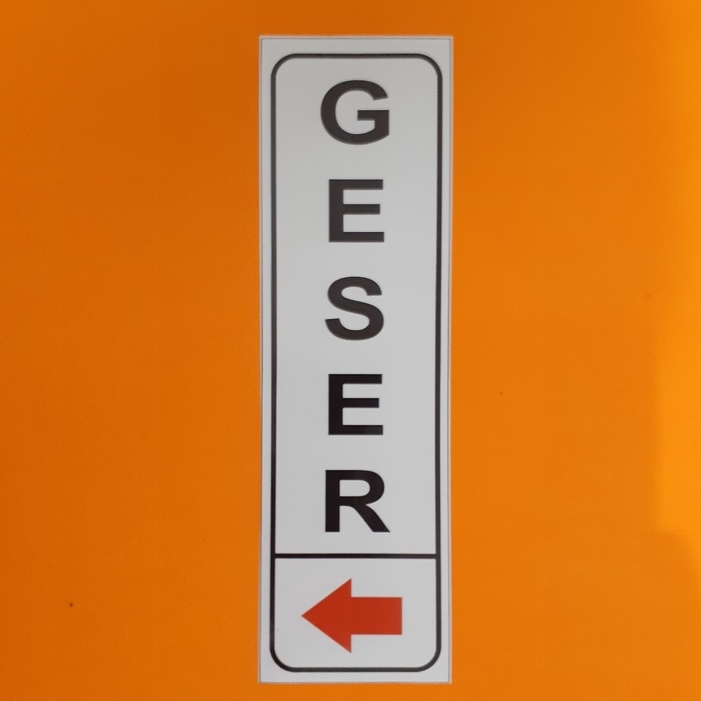 Jual STIKER BUKA PINTU GESER VERTIKAL/SIGN BUKA PINTU GESER/ 5 CM X 17 ...