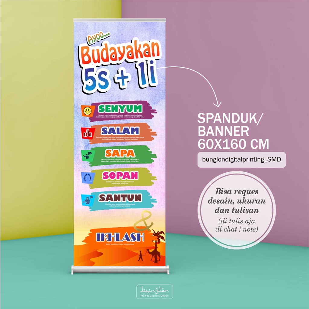Jual Spanduk, Banner 5S, Budaya Malu Siswa, Aturan Ruang Kelas, Pedoman ...