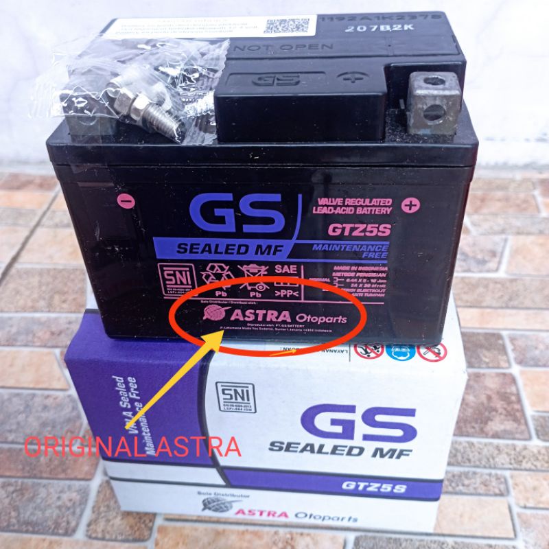 Jual RR Aki Motor Astra GS GTZ5s untuk motor honda/yamaha Accu kering MF Original | Shopee Indonesia