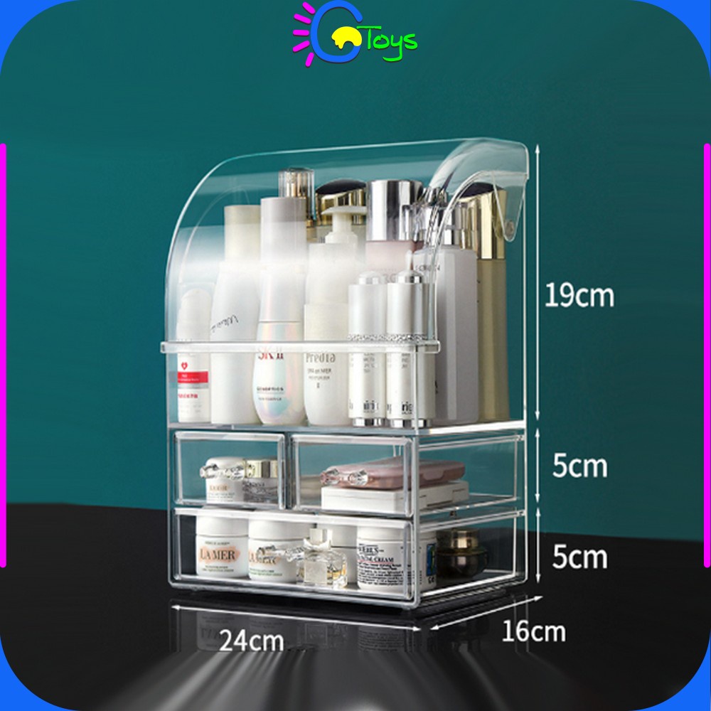 Jual CR-K132 Rak Kosmetik Dengan Laci Anti Debu Tempat Make Up Skincare ...