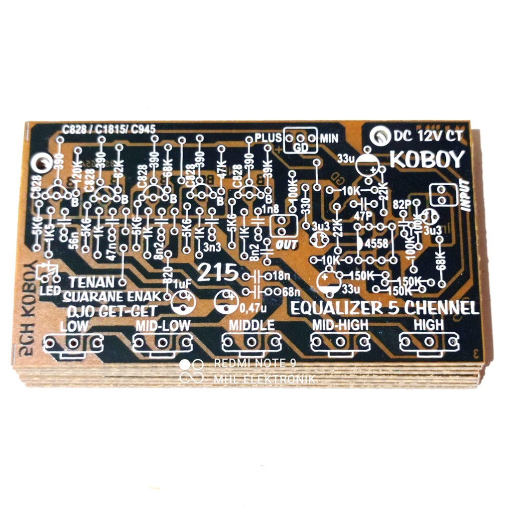 Jual PCB Equalizer 5 Channel Transistor KOBOY 215 | Shopee Indonesia