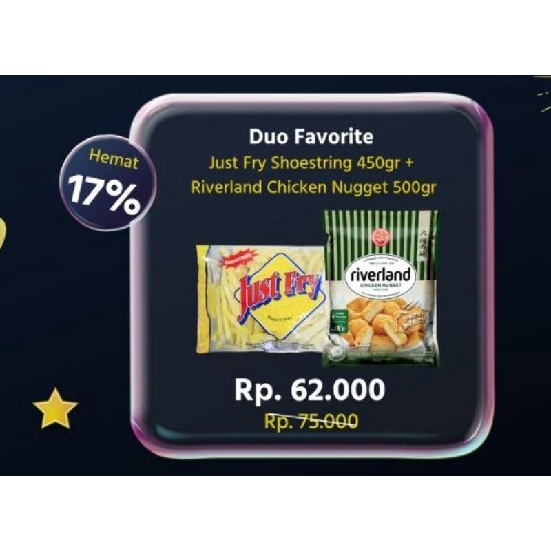 Jual Paket SUPER FAVORIT French Fries Just Fry dan Riverland Chicken ...