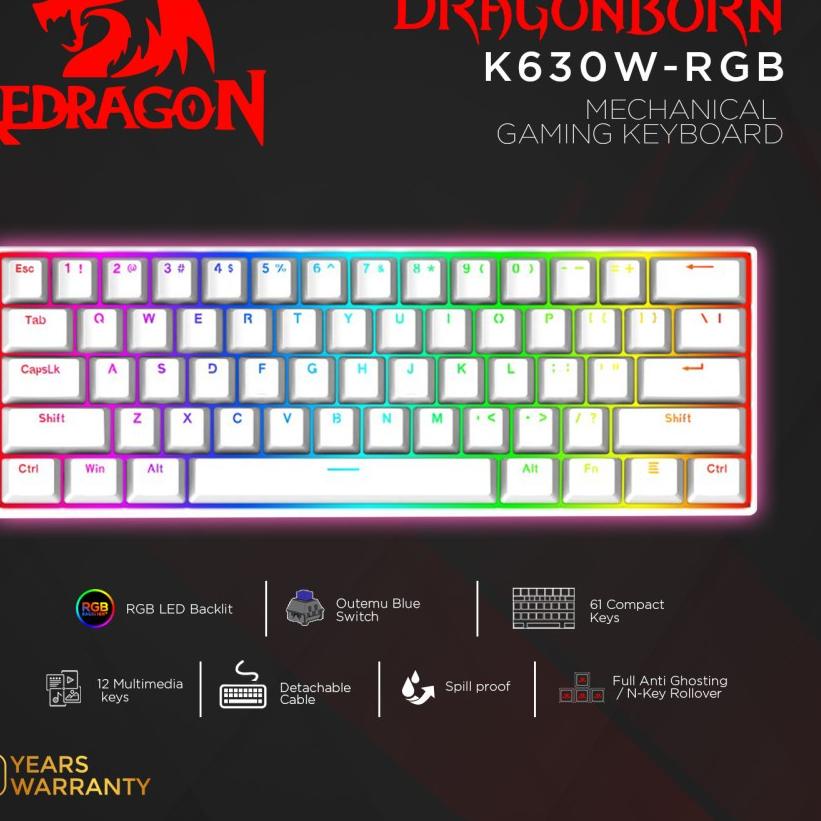 Jual Harga Murah.. K630W / K630 / K630W RGB / K630 RGB Redragon Mechanical Gaming Keyboard ...