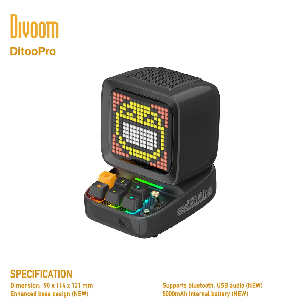 Jual Divoom Ditoo Pro Pixel Art Bluetooth Speaker 15 Watt | Shopee Indonesia