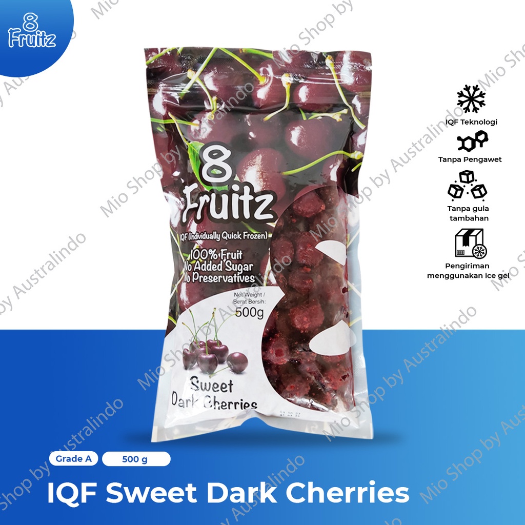Jual 8 Fruitz Frozen sweet dark cherries/cherry beku 500 Gr | Shopee ...